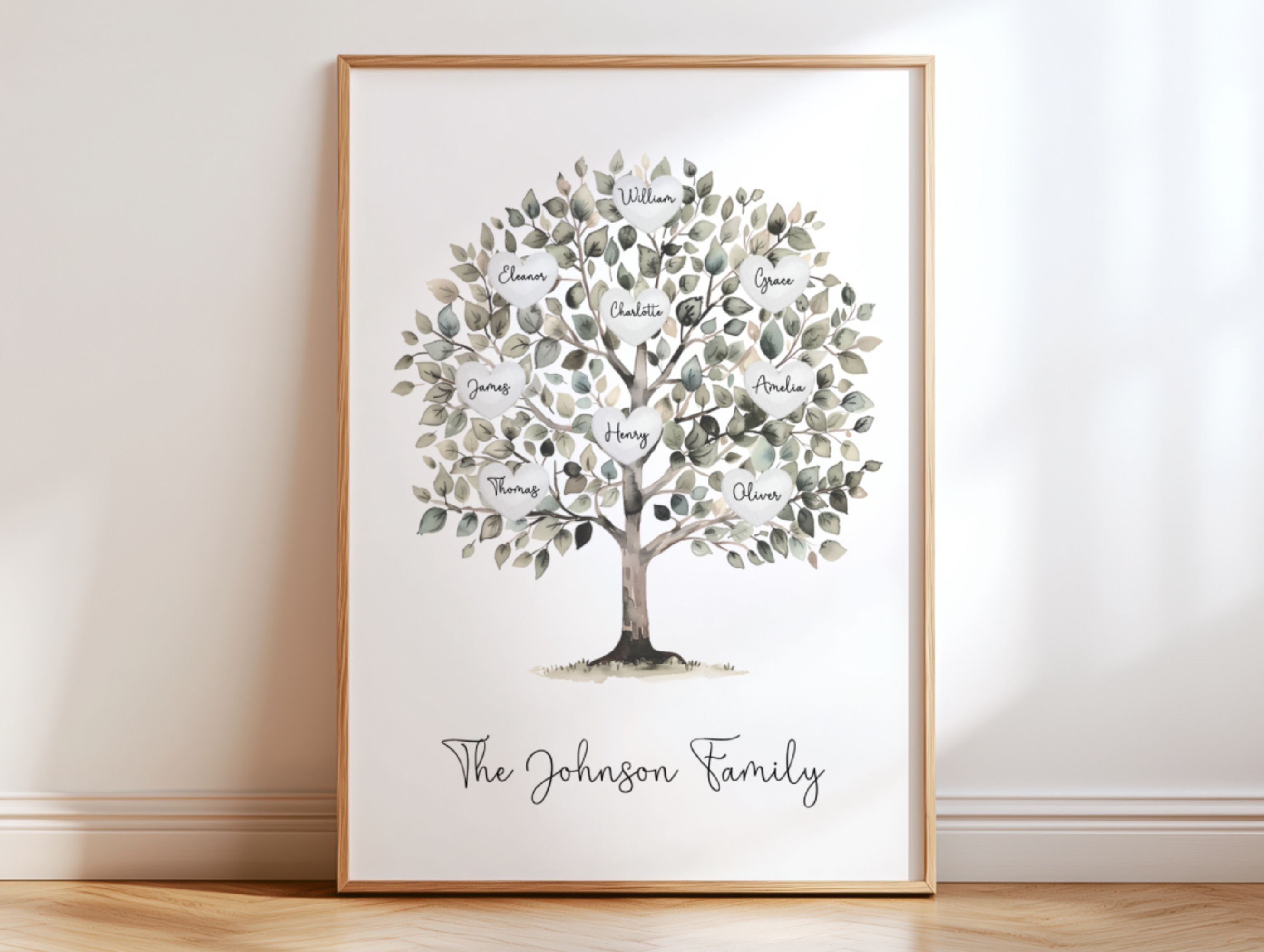 Personalised Family Tree Print | Custom Family Wall Art UK – Doodle Daisy